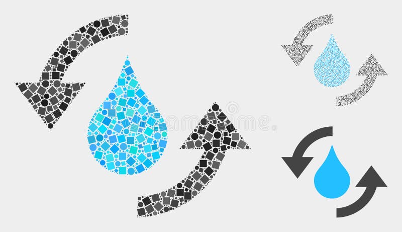Water Refresh Arrows Icon Collages of Squares and Circles Stock Vector ...