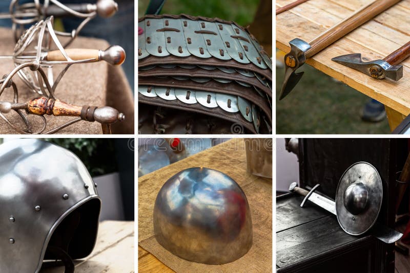 Collage Weapons and Ammunition Medieval Warrior Assorted Six Blocks ...