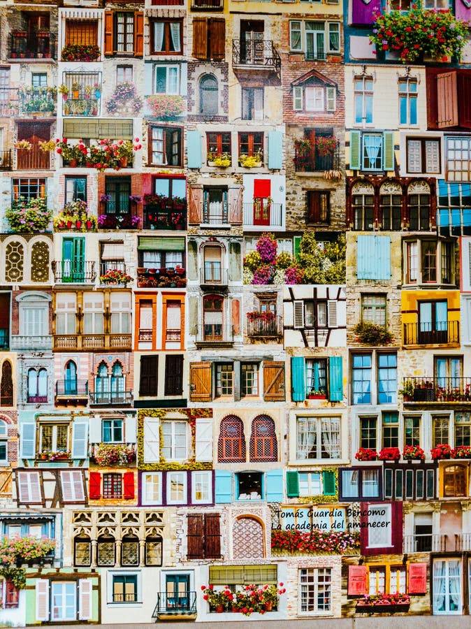 Collage of Windows stock photo. Image of facade, house - 233380014