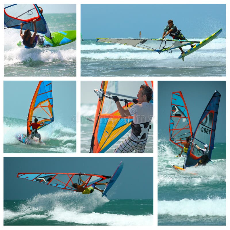 Collage windsurf stock image. Image of dahab, competition - 52209163