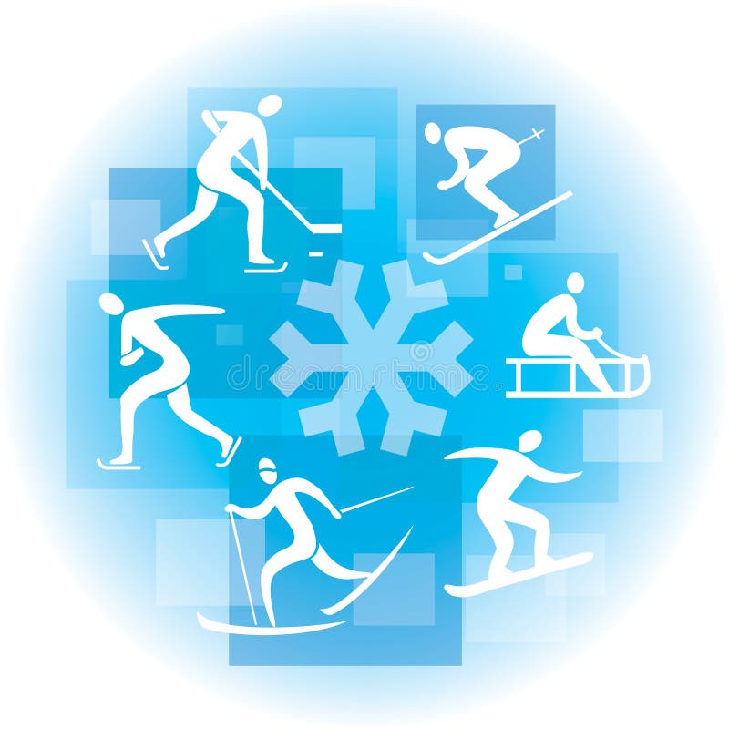 Winter sport symbols stock vector. Illustration of pictogram - 35928597