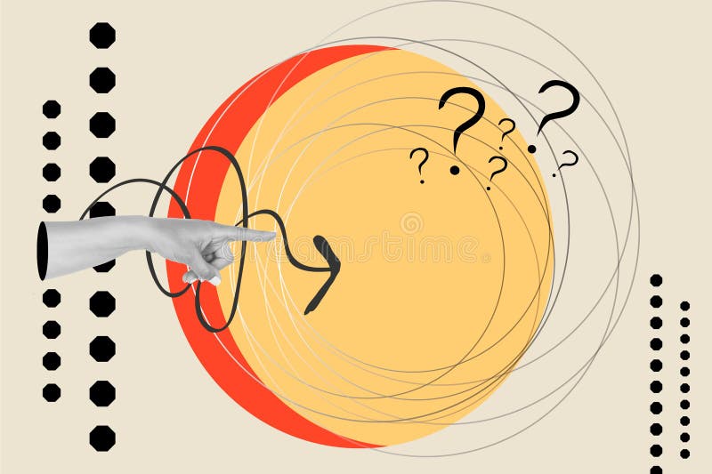 Collage of a Woman Hand Doing Pointing Gesture on Red and Yellow ...