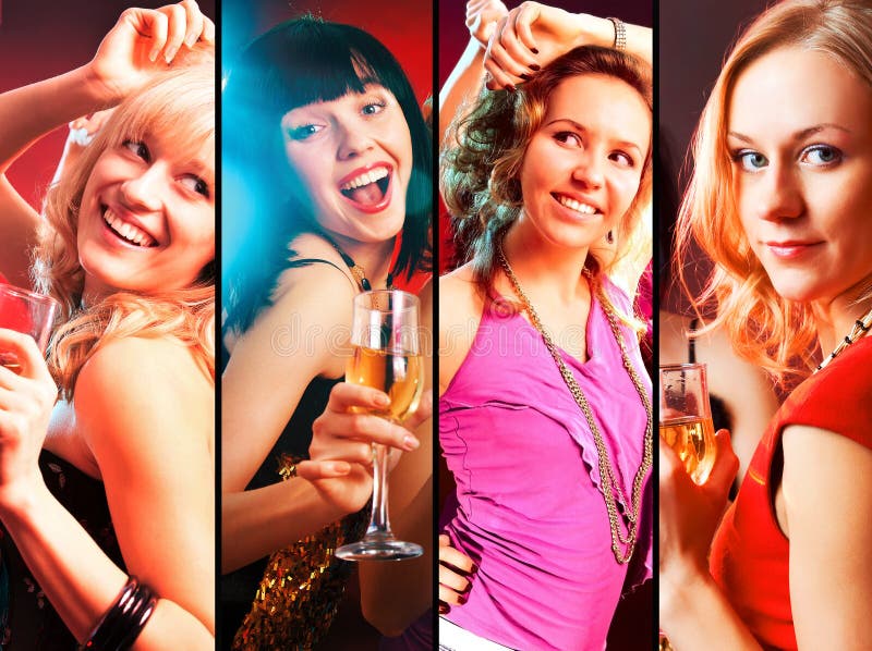 Collage of woman party stock image. Image of leisure - 22316063
