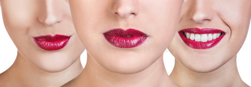 Collage of Woman with Red Lips Stock Image - Image of lips, laugh: 76563561