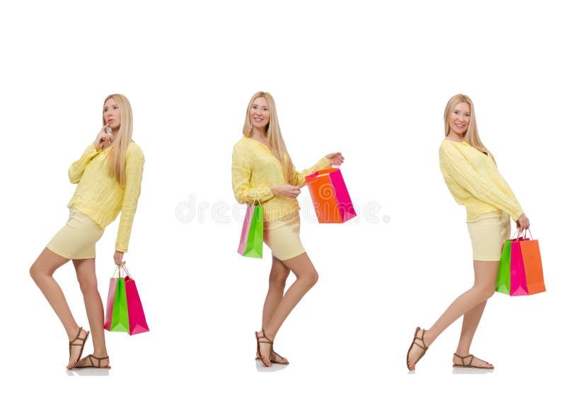 Collage of Woman with Shopping Bags Stock Photo - Image of holiday ...