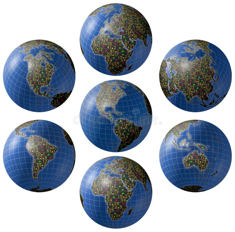 Collage with World Markets and Economies Stock Illustration ...
