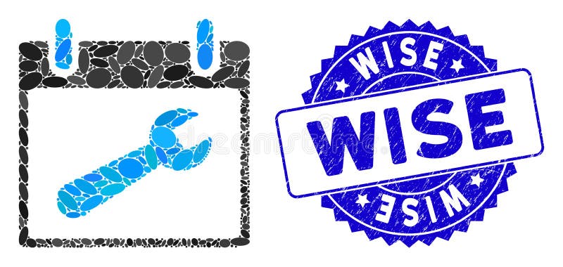 Collage Wrench Tool Calendar Day Icon with Textured Wise Stamp Stock ... Collage Wrench Tool Calendar Day Icon with Textured Wise Stamp Stock ...