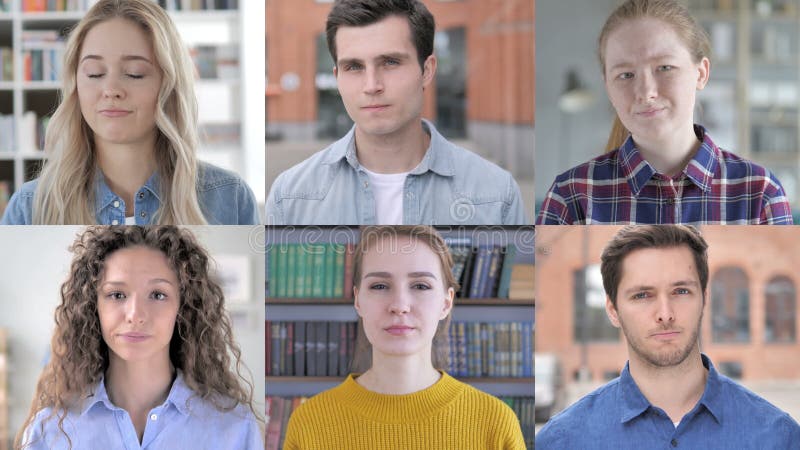 Collage of Young People Shaking Head in Disapproval Stock Video - Video ...