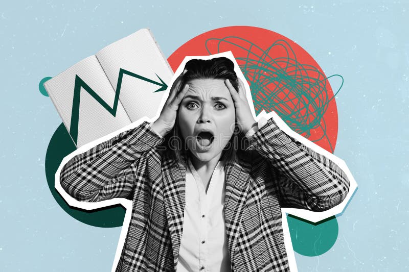 Regression Business Boss Woman Angry on Chart in Loss Stock Photo ...