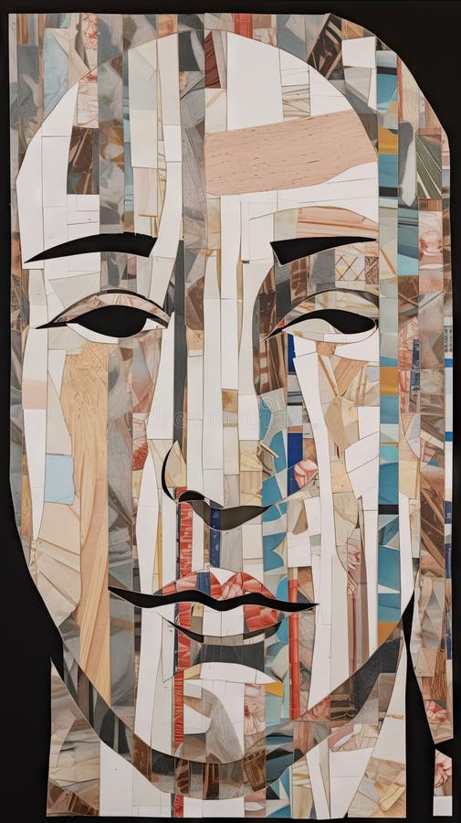 Collaged Staccato Face Strips for Creative Projects. Stock Illustration ...