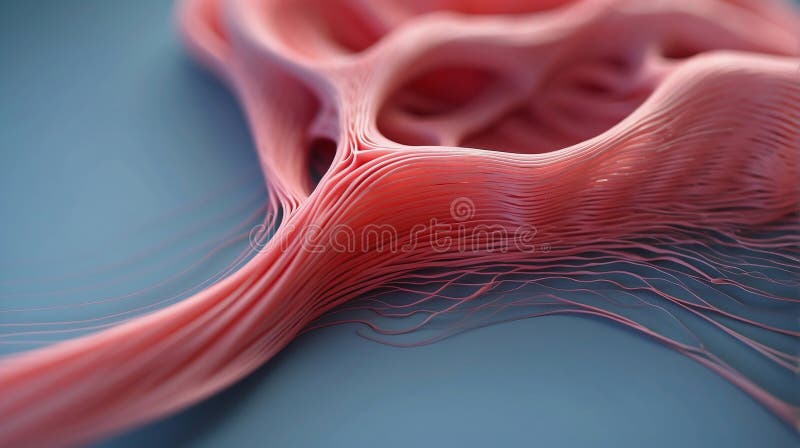 Collagen Fiber, 3d Rendering Visualization Stock Illustration ...