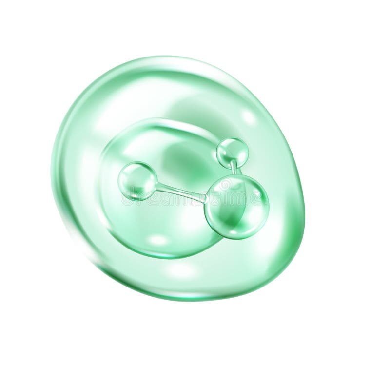 Collagen Molecule Structure Inside Transparent Green Bubble Stock ...