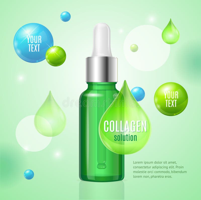 Collagen Package Card. Vector Stock Vector - Illustration of droplet ...