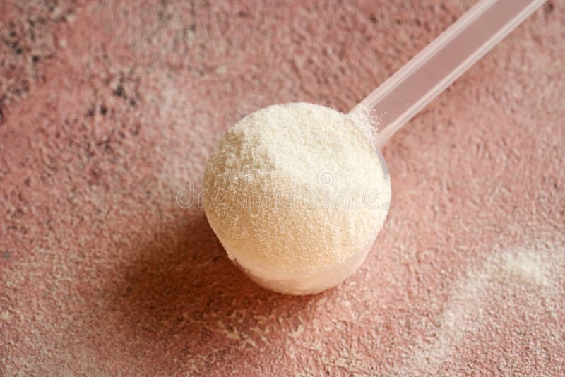 Collagen Powder in a Plastic Measuring Spoon Stock Photo - Image of ...