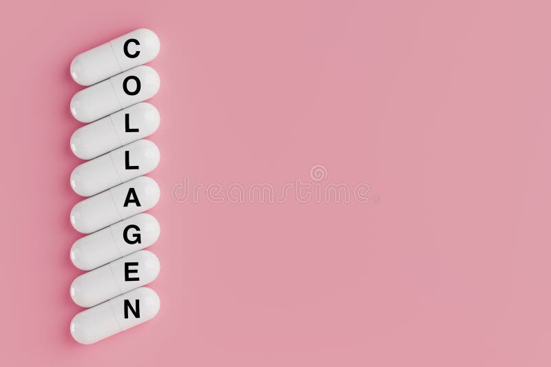 Collagen White Tablet Capsules. 3d Rendering Stock Illustration ...