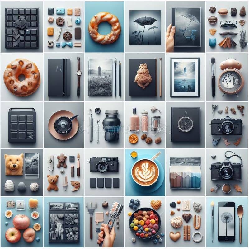 Collages or Grids Showcasing Multiple Products in a Co Stock Image ...