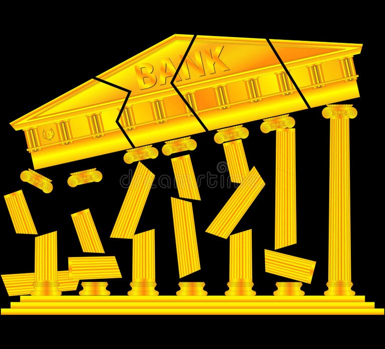 Collapse of banks stock vector. Illustration of cash - 29944578