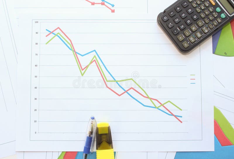 The Collapse of the Data in the Chart Stock Photo - Image of ...
