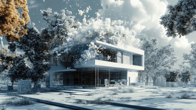 Collapse Dissolving House Illustration Decay Fragmentation Stock Photos - Free & Royalty-Free ...