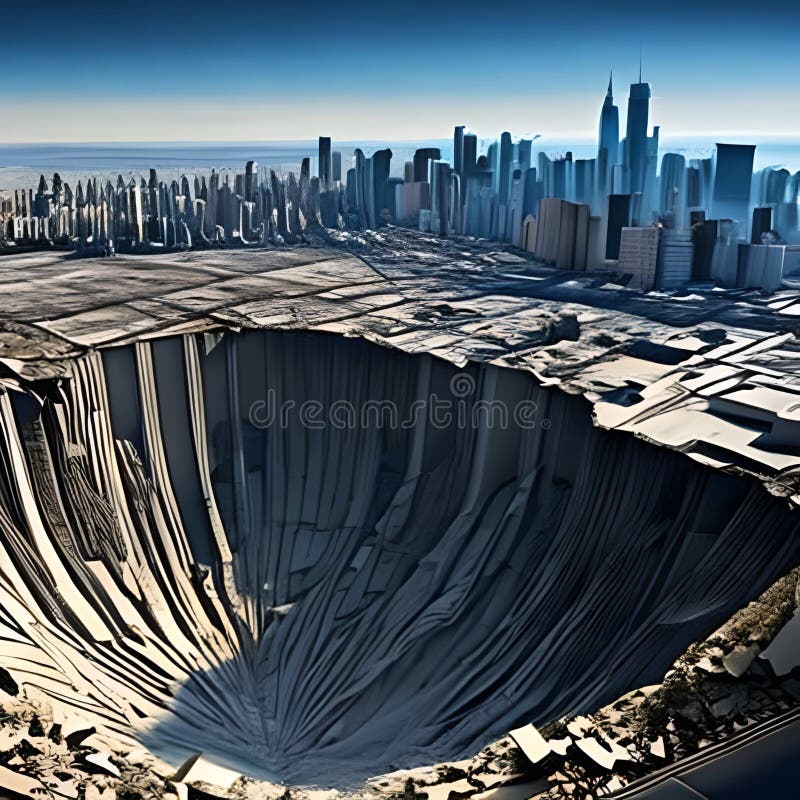 Collapse in the Earth after an Earthquake Stock Illustration ...