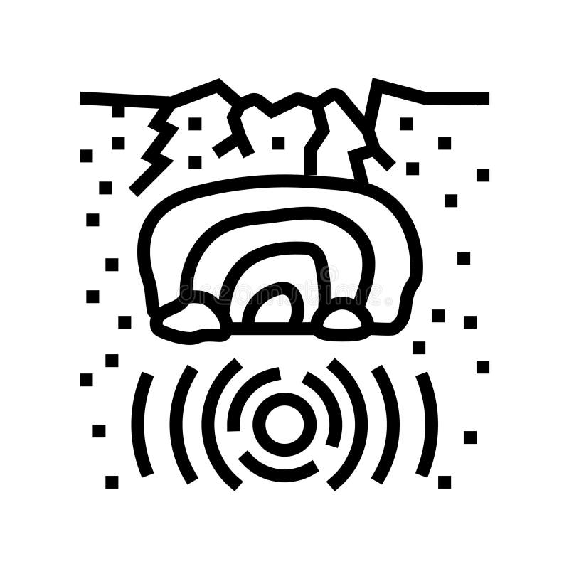 Earthquake Disaster Wave Crack Icons Set Vector Stock Vector ...