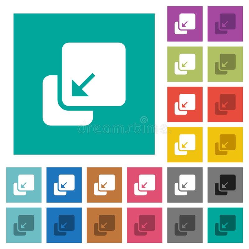 Collapse Element Solid Square Flat Multi Colored Icons Stock Vector ...