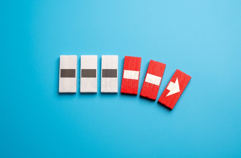 Collapse and Failure. the Arrow Falls Apart and the Movement Stops ...