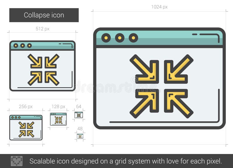 Collapse line icon. stock vector. Illustration of computer - 85937505