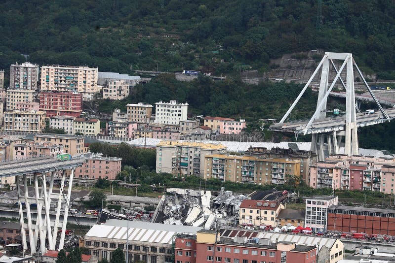 The Collapse of the Morandi Bridge in Genoa on August 14, 2018 ...