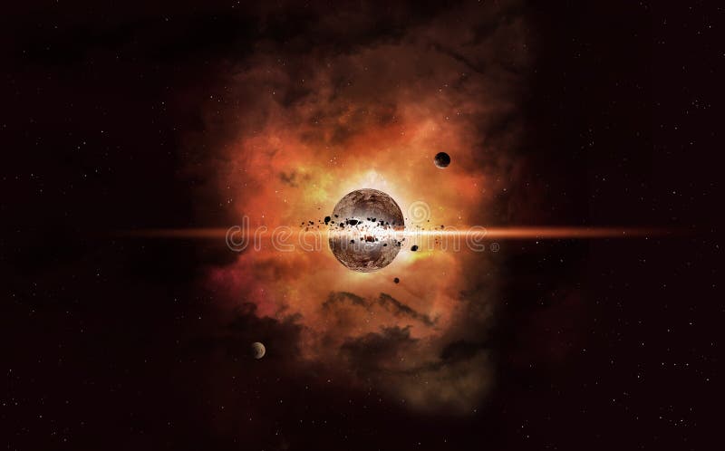Collapse of a planet stock illustration. Illustration of galaxy - 161679618