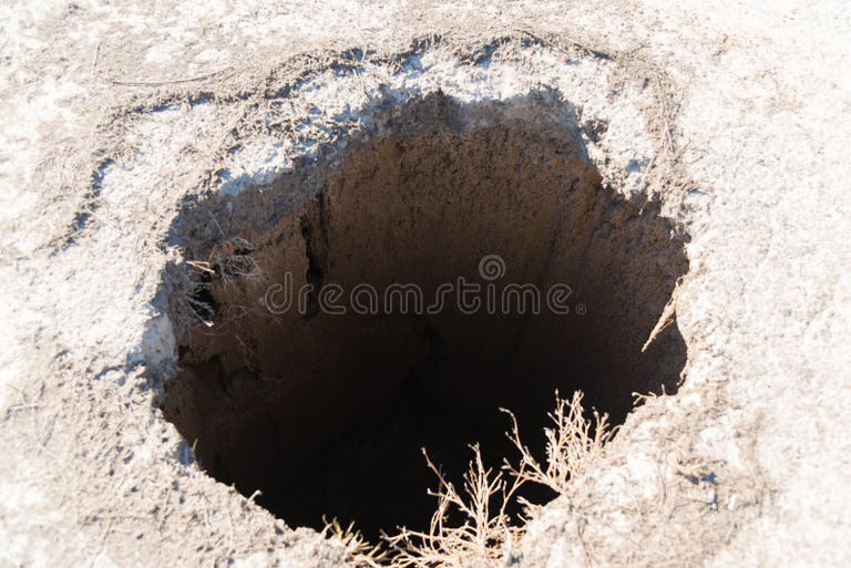 The Collapse of the Soil is a Deep Pit. Stock Photo - Image of danger ...