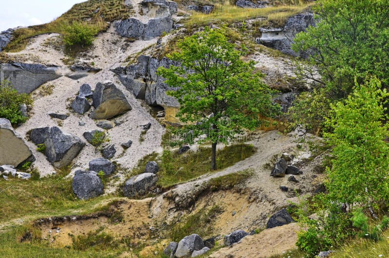 Collapse of Stones and Destruction of the Earth `s Crust Stock Image ...