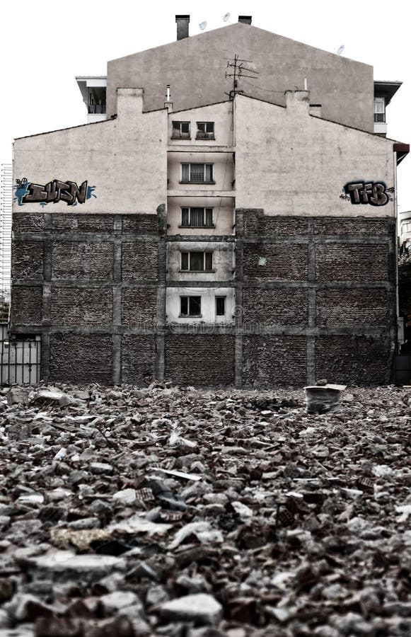 Collapsed building stock photo. Image of destruction - 49408130