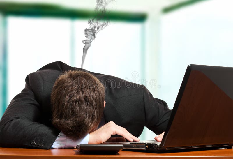 Collapsed businessman stock photo. Image of sitting, portrait - 24979454
