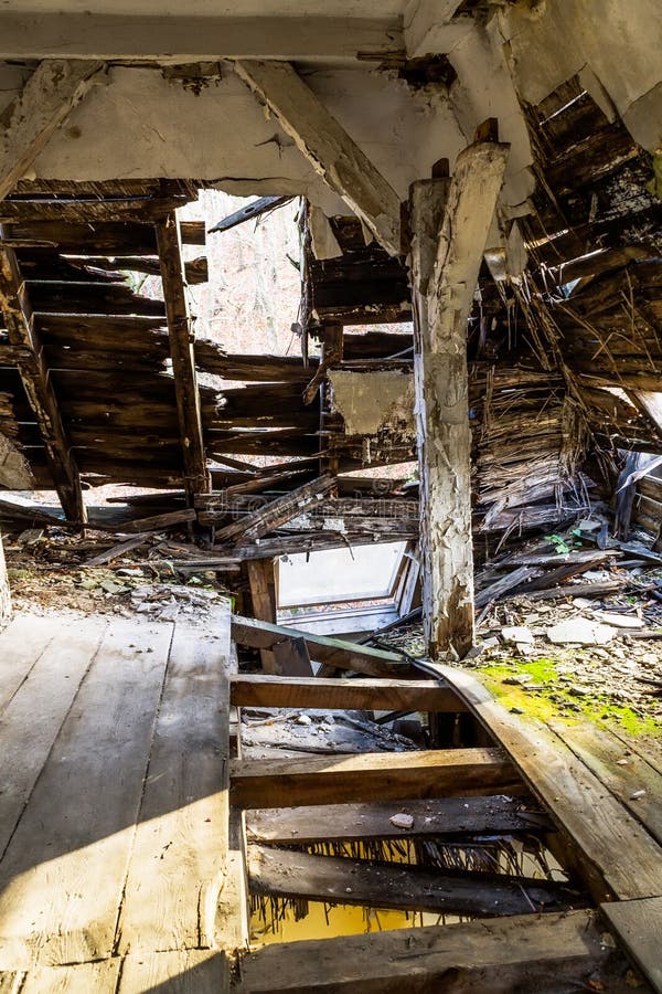 Collapsed ceiling in house stock photo. Image of fascination - 88195056