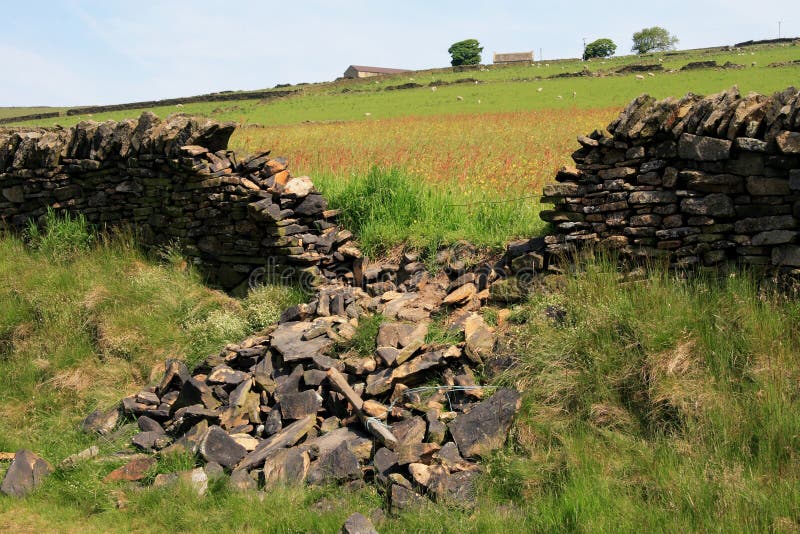 Collapsed Dry Stone Wall stock image. Image of wall, landscape - 5388251