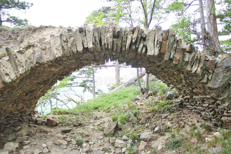 Collapsed Entry To an Castle Ruin Stock Image - Image of rundown ...