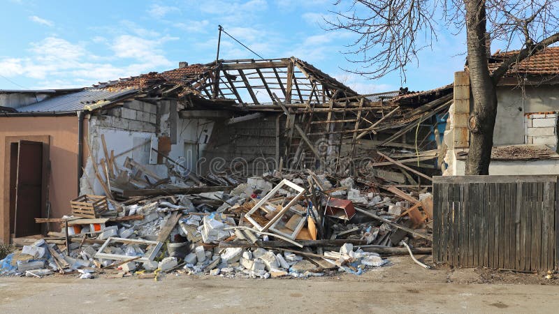 Collapsed House stock image. Image of ruined, storm - 131237277