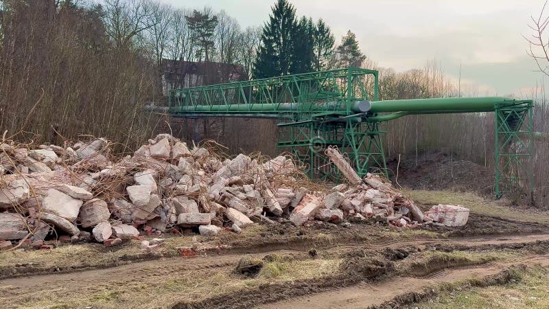 A Collapsed Industrial Structure Surrounded by Debris and Heavy ...