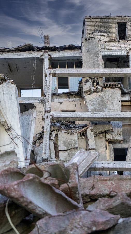 Collapsed Large Building after Disasted Collapsed Exposing Eartquake ...