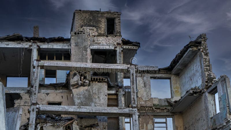 Collapsed Large Building after Disasted Collapsed Exposing Eartquake ...