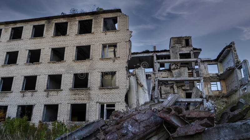 Collapsed Large Building after Disasted Collapsed Exposing Eartquake ...