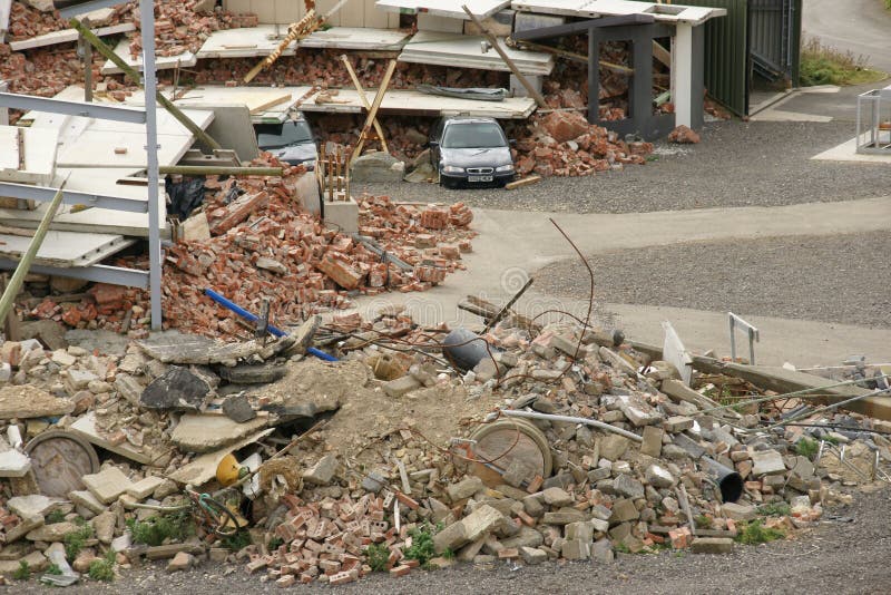 Collapsed Buildings in Disaster Zone Editorial Photography - Image of ...