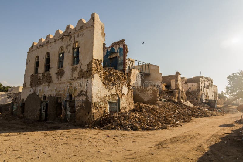 Collapsed Old House in Berbera, Somalila Stock Image - Image of houses ...