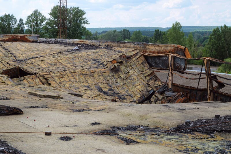 Collapsed Roof Structures of an Industrial Building after Explosion and ...