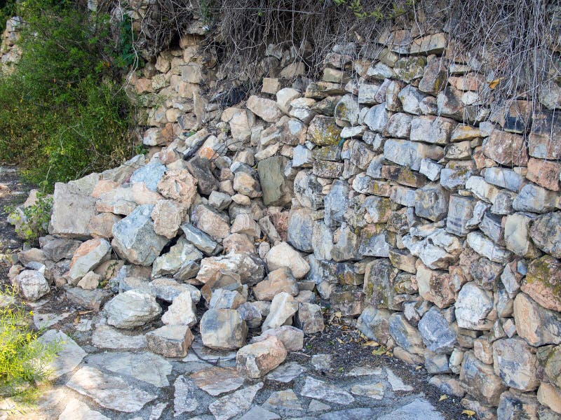 Collapsed Stone Wall stock image. Image of stone, disused - 53257649