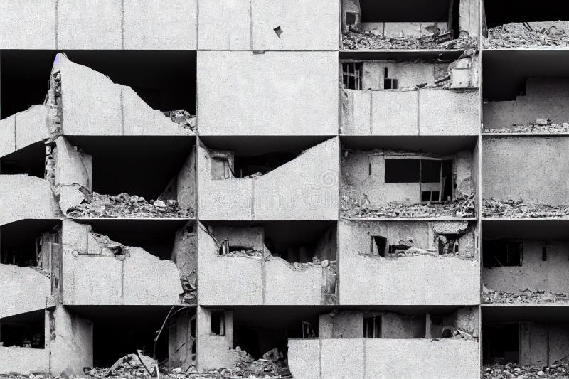 Collapsed Structures and Stone Walls of Destroyed Industrial Buildings ...