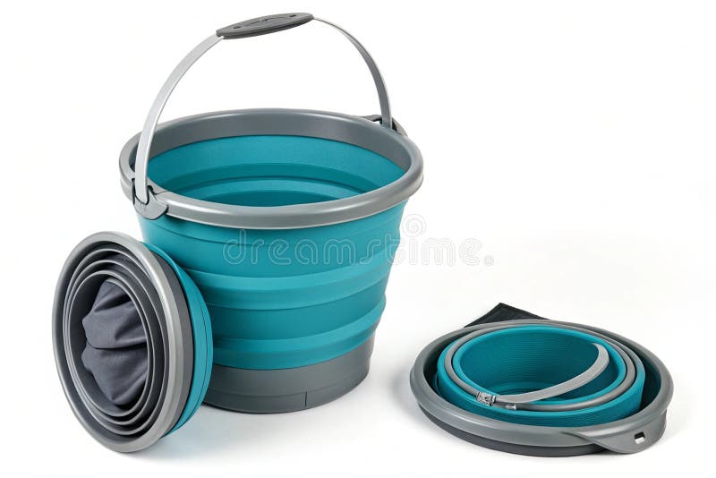 Collapsible Bucket for Easy Cleaning Stock Illustration - Illustration ...