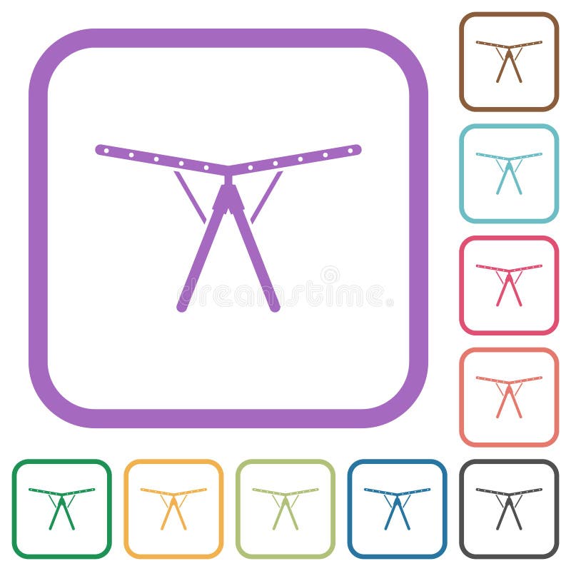 Collapsible Clothes Dryer Rack Solid Square Flat Multi Colored Icons ...