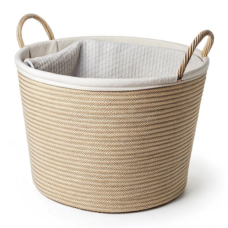 Collapsible Laundry Basket on White Background Stock Illustration ...